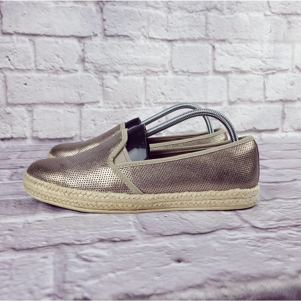 Clarks Espadrille Metallic Slip On Shoes Flats Size 9… - Gem